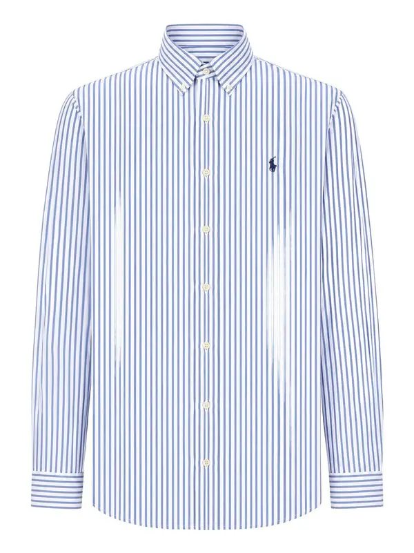 Polo Ralph Lauren Blue Striped Classic Collar Shirt - Azure