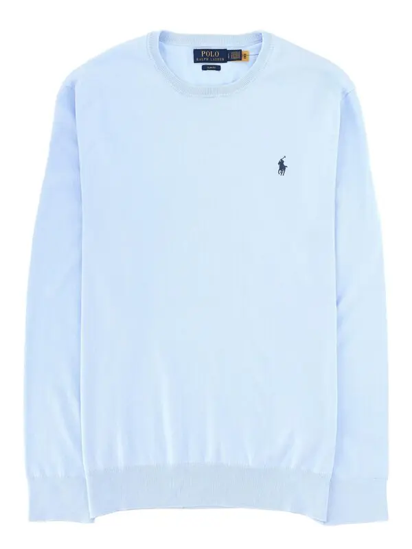 Polo Ralph Lauren Maglia Crewneck With Embroidered Logo - Blue