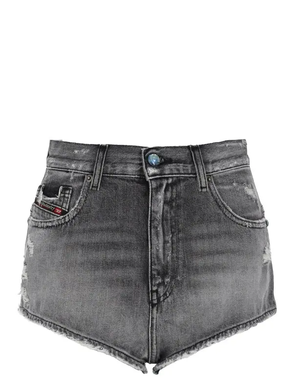 DIESEL® Denim Shorts With Frayed Hems - Grey