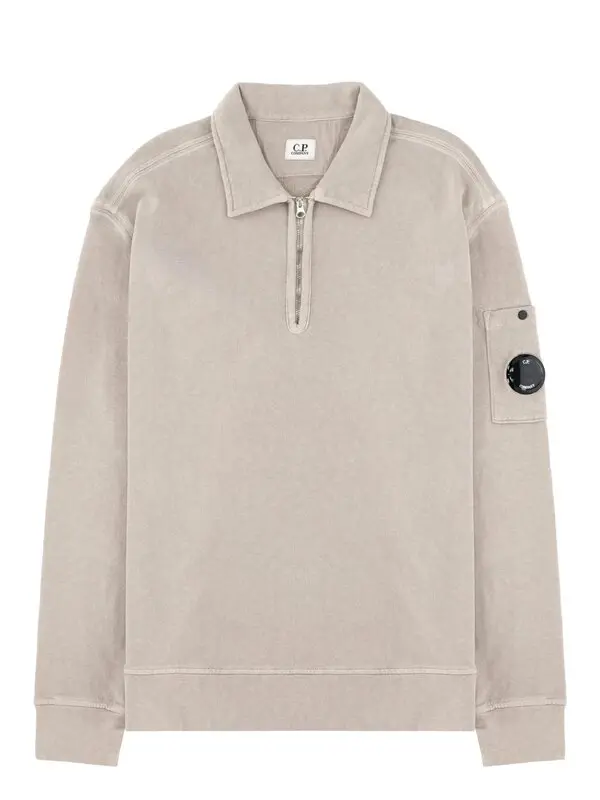 C.P. COMPANY Polo Zip Sweatshirt - Dove