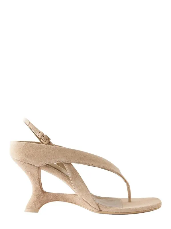 Simkhai Darya Suede Wedge Sandals - Neutrals