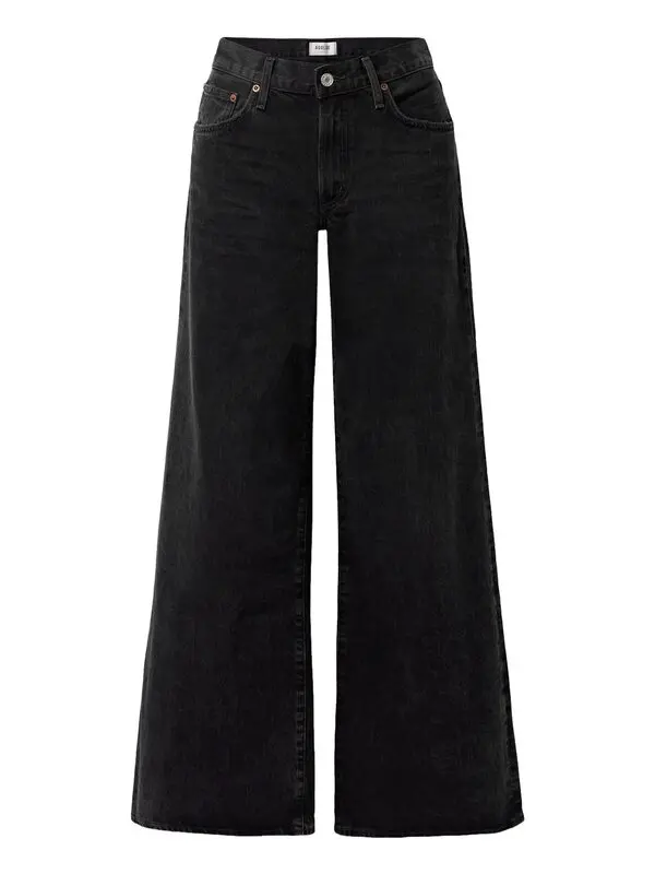 AGOLDE Clara Baggy Low-rise Flared Organic Jeans - Black