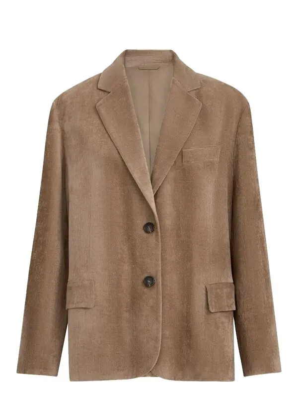 Brunello Cucinelli Single-breasted Corduroy Jacket - Brown