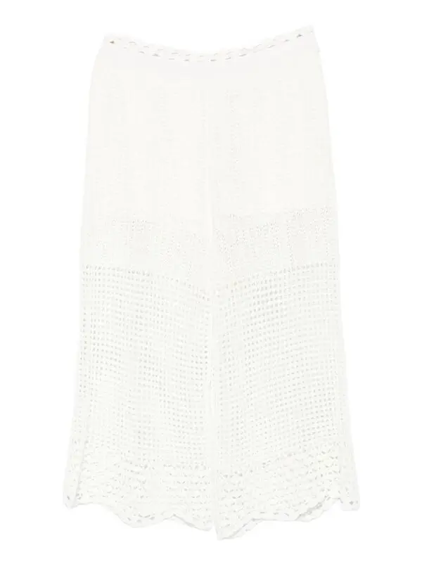 IRO PARIS Crochet Knit Midi Skirt With Scalloped Hem - White