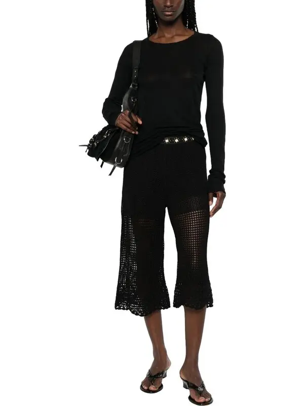IRO PARIS Lirysse Crochet Knit Trousers - Black