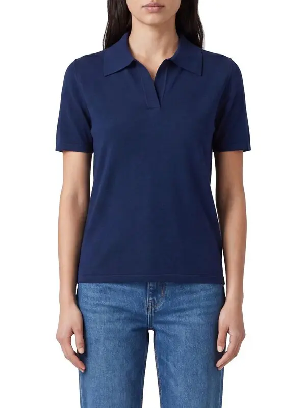 ROBERTO COLLINA Viscose Blend Polo Shirt - Black