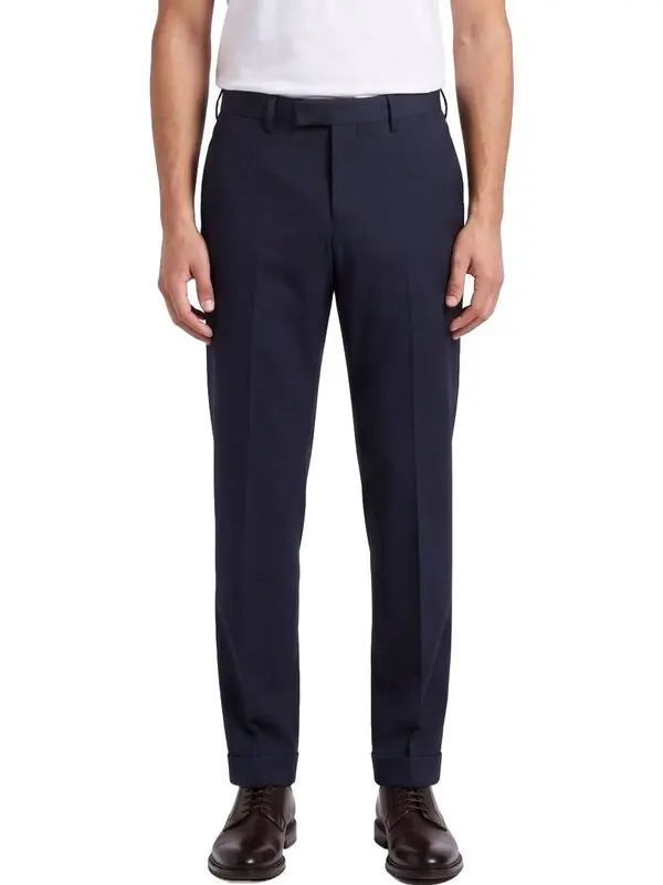 PT TORINO Tailored Slim Fit Stretch Virgin Wool Trousers - Blue