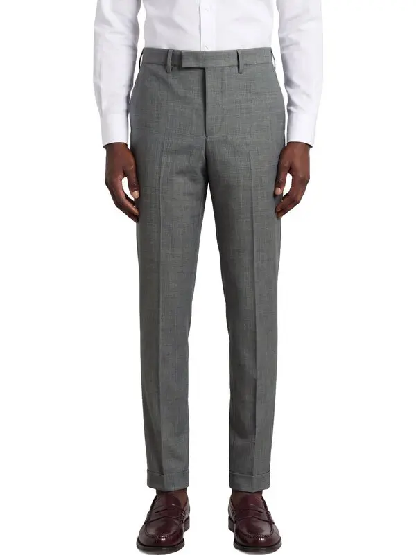 PT TORINO Tailored Slim Fit Stretch Virgin Wool Trousers - Grey
