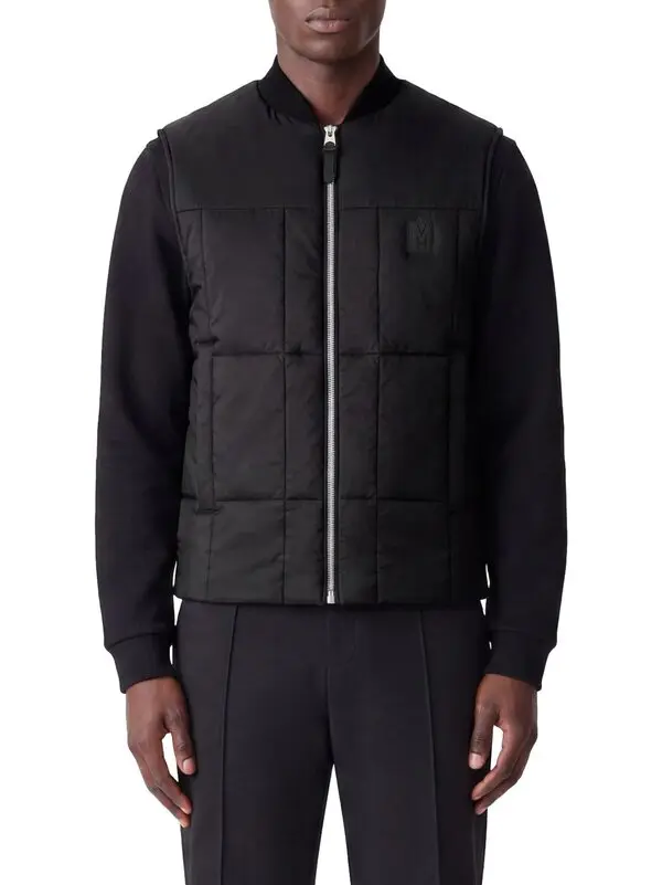 Mackage Quilted Nylon Padded Gilet With Bomber Collar And Zip - Black