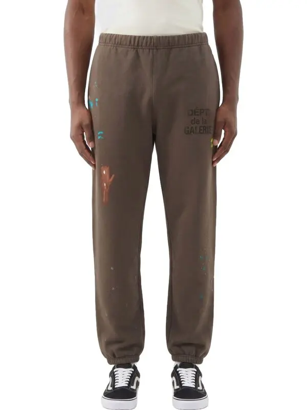 GALLERY DEPT. Distressed Logo Print Sweatpants - Brown