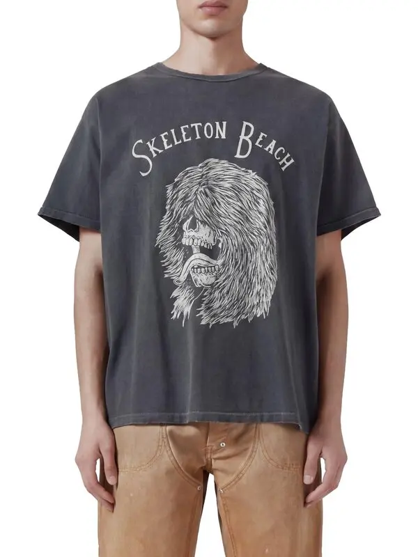 GALLERY DEPT. Relaxed Fit Graphic Print Cotton T-shirt - Black