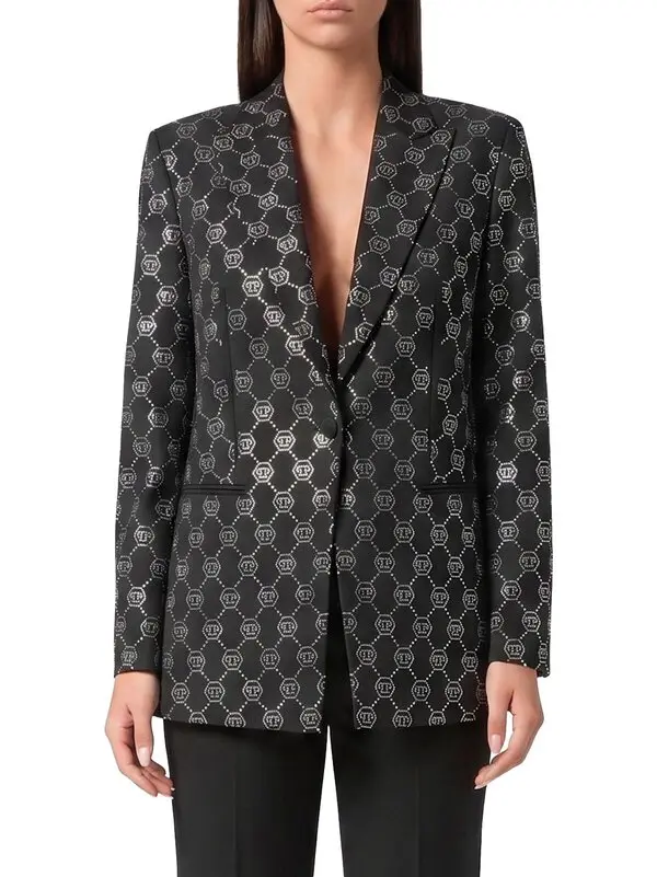 Philipp Plein Embellished Blazer - Black
