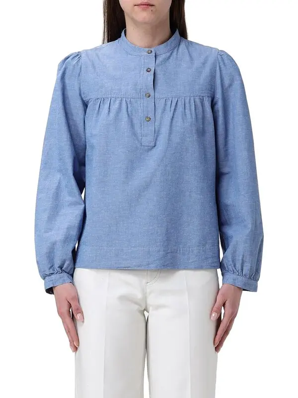 A.p.c. Long Sleeve Button Up Shirt - Blue