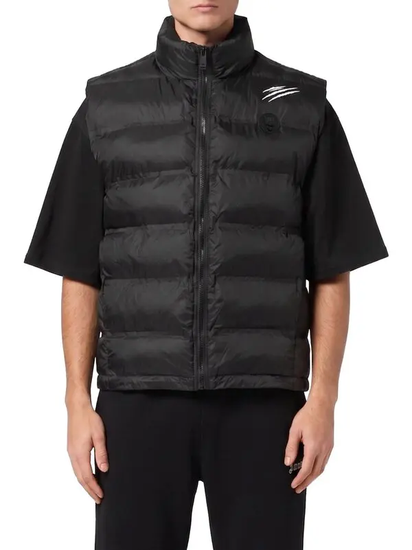 PLEIN SPORT Padded Nylon Vest - Black