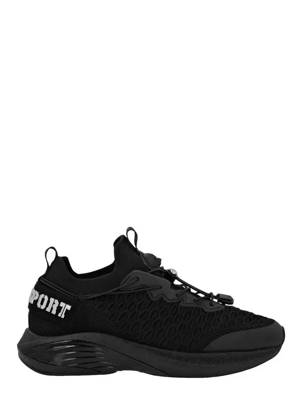 PLEIN SPORT Crochet Knit Sneakers - Black