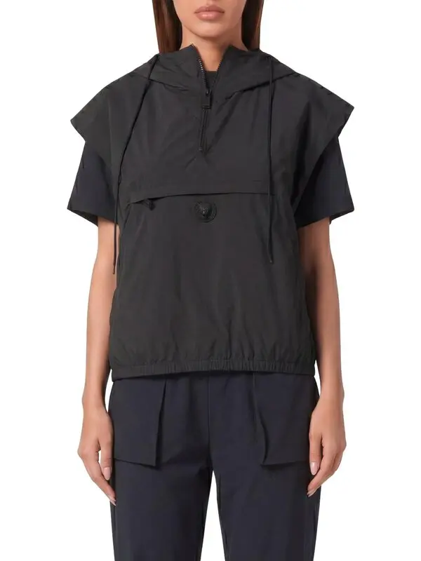 PLEIN SPORT Technical Vest With Hood - Black