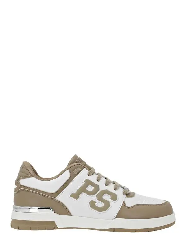 PLEIN SPORT Leather Lace-up Sneakers With Embossed Logo - Brown
