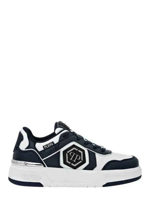 Philipp Plein Leather And Mesh Sneakers - Blue
