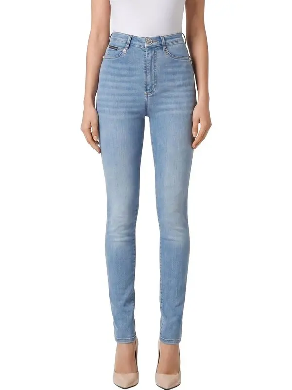Philipp Plein Skinny Fit Jeans - Turquoise