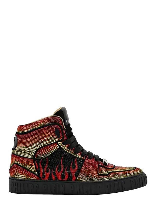 Philipp Plein Embellished High Top Sneakers - Black
