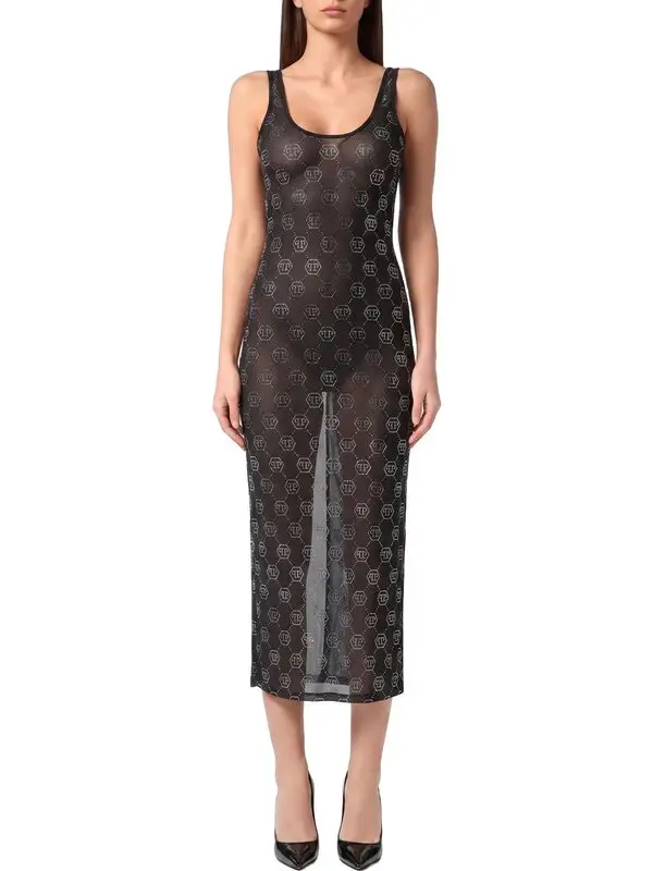 Philipp Plein Embellished Maxi Dress - Black