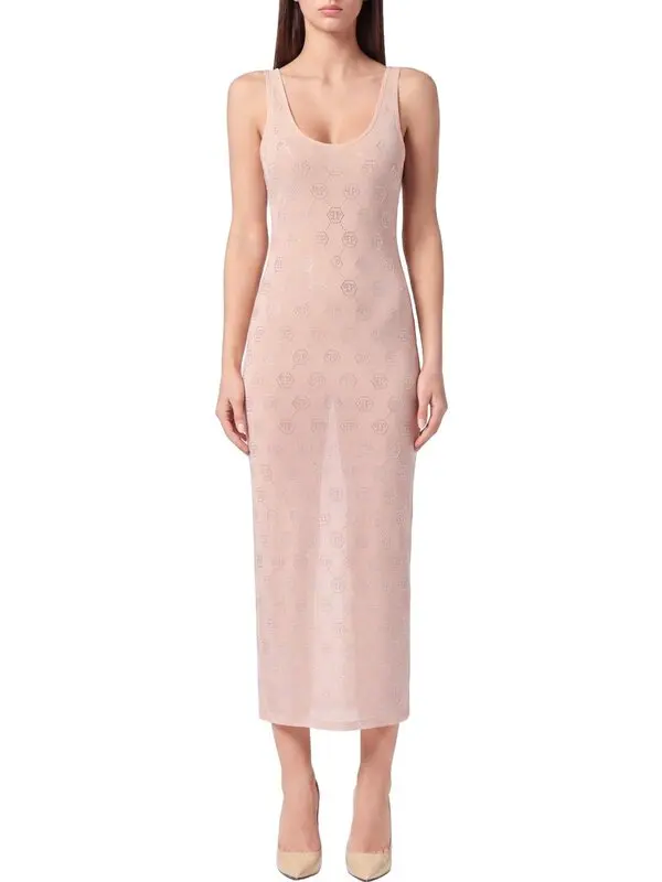 Philipp Plein Embellished Maxi Dress - Pink