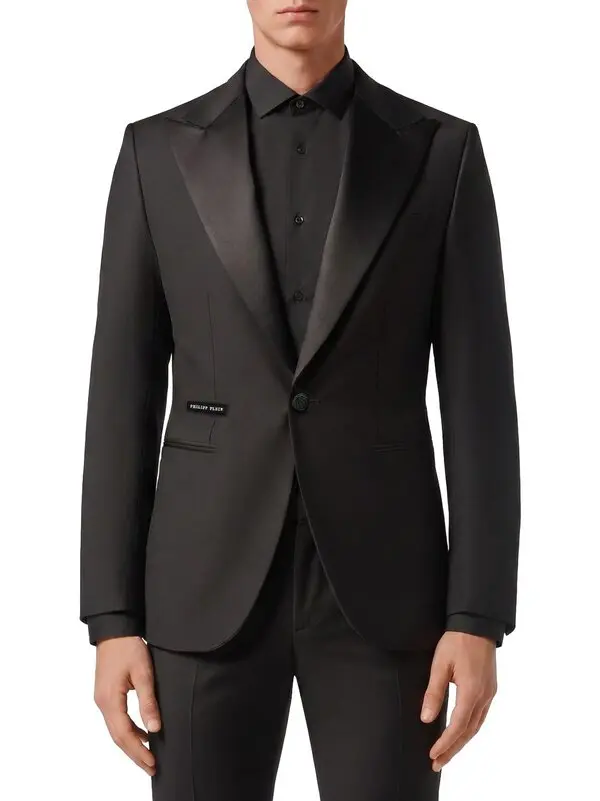 Philipp Plein Tuxedo Jacket - Black