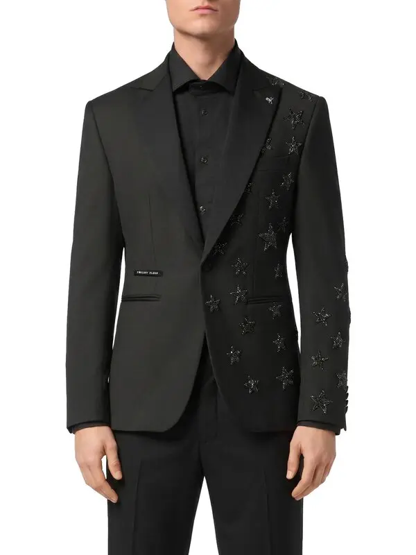 Philipp Plein Embellished Star Blazer - Black