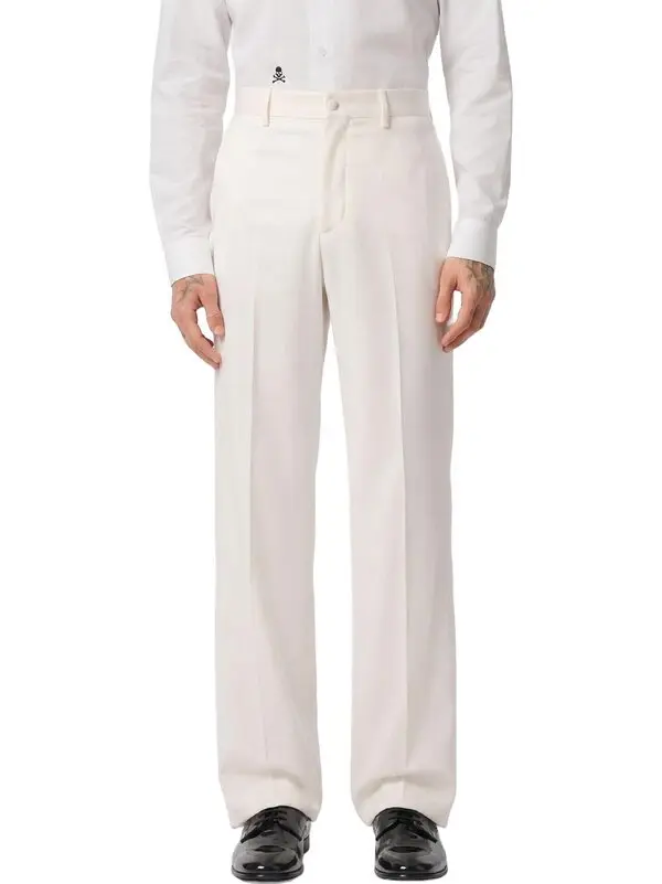 Philipp Plein Tailored Wide Leg Trousers - White