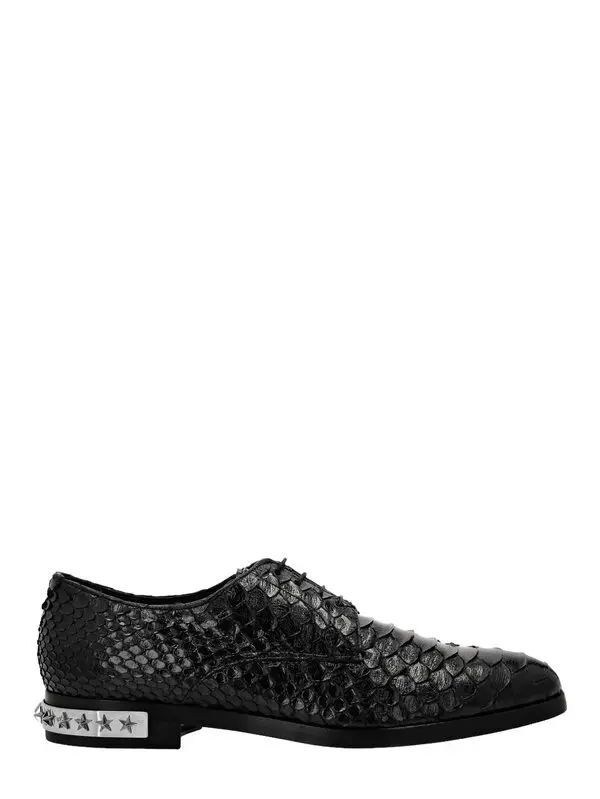 Philipp Plein Python Leather Derby Shoes - Black