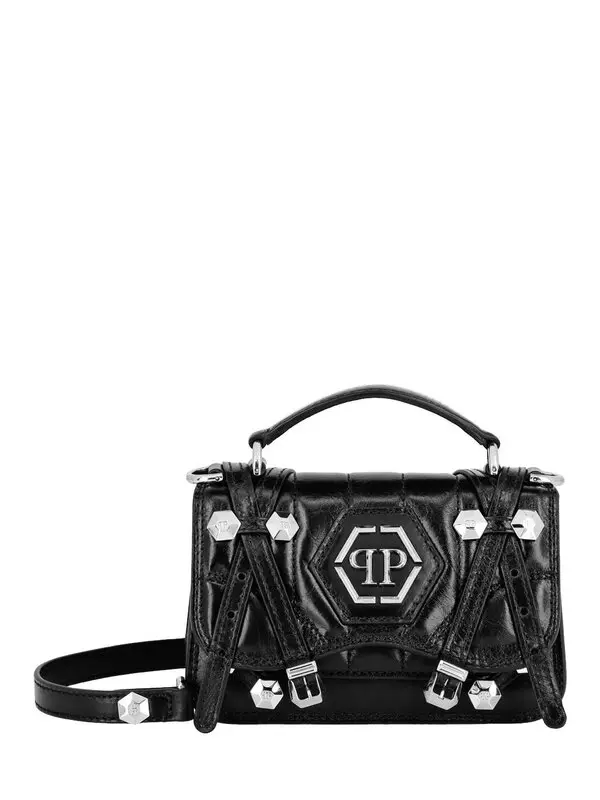 Philipp Plein Leather Mini Handbag - Black