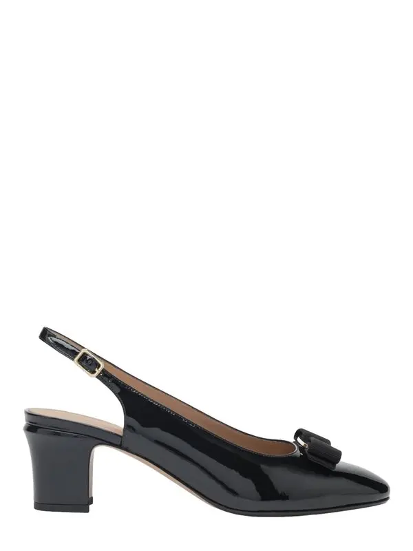FERRAGAMO Vara Patent Leather Slingback Pumps - Black