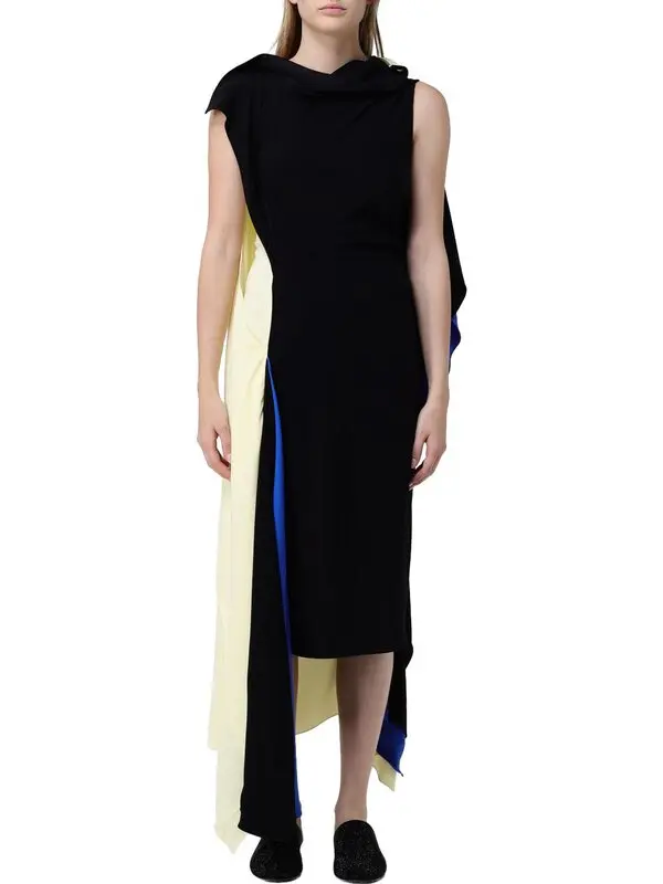Loewe Asymmetrical Viscose Dress - Black