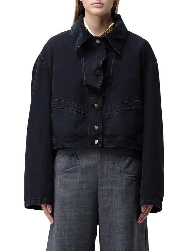 MAISON MARGIELA Cropped Cotton Shirt Jacket - Black