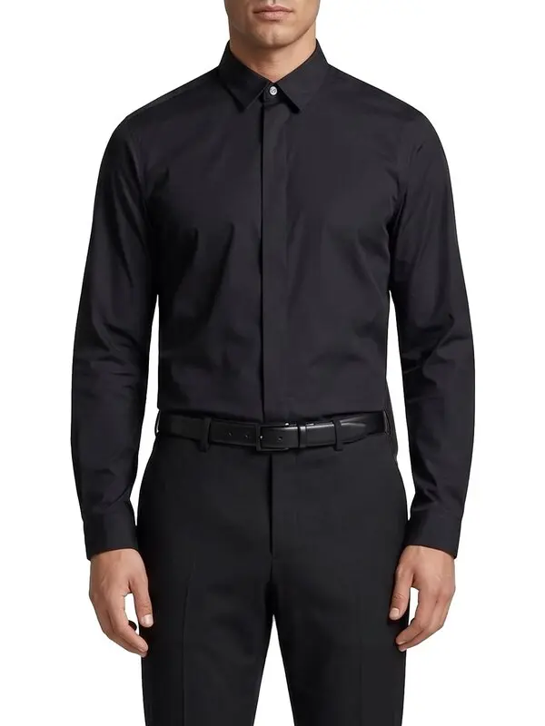 LARDINI Classic Cotton Blend Shirt - Black