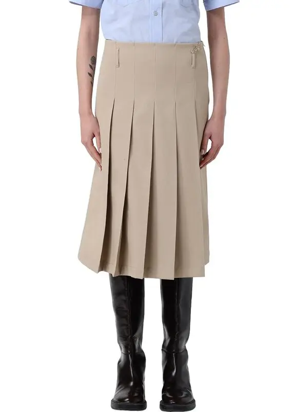 A.p.c. Pleated Midi Skirt - Beige
