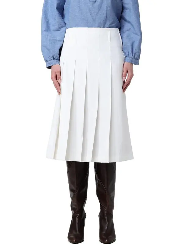 A.p.c. Pleated Midi Skirt - White