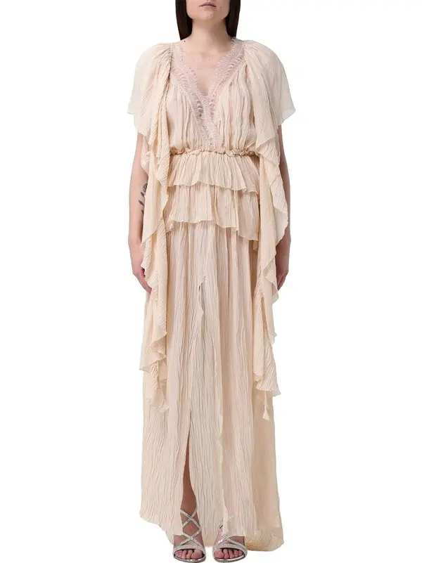 Blumarine Ruffled Maxi Dress - Beige