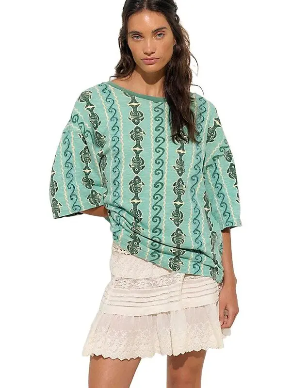 Free People We The Free The Sea Tee - Splash Blue Combo