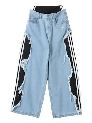 Adidas Deconstructed Denim Pants - Light Blue