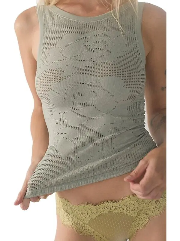 Free People Intimately Sunday Stitch Muscle Tee - Desert Sage