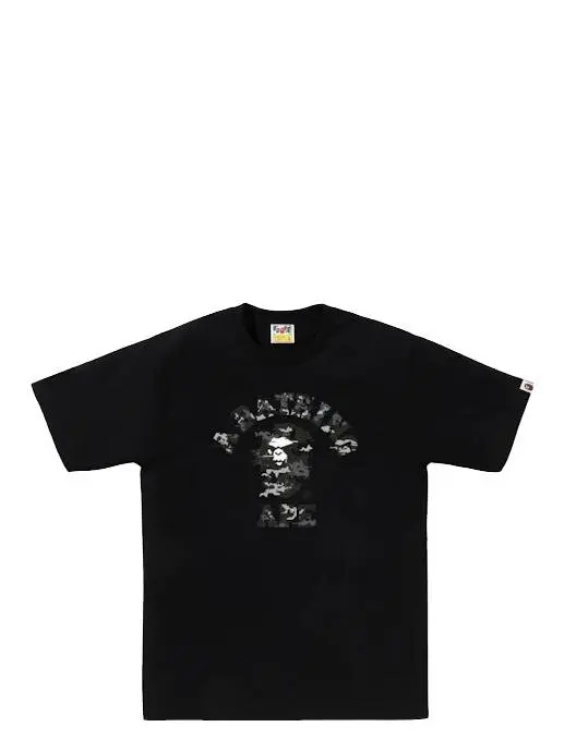 A BATHING APE Pixel Camo College Tee Shirt - Black