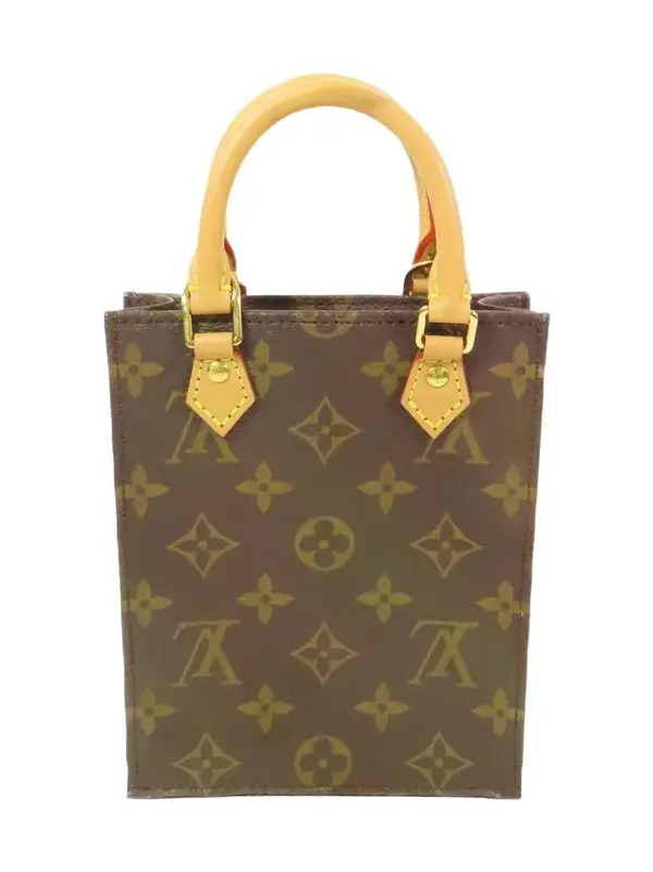 LOUIS VUITTON Petit Sac Plat Monogram Tote Bag - Brown