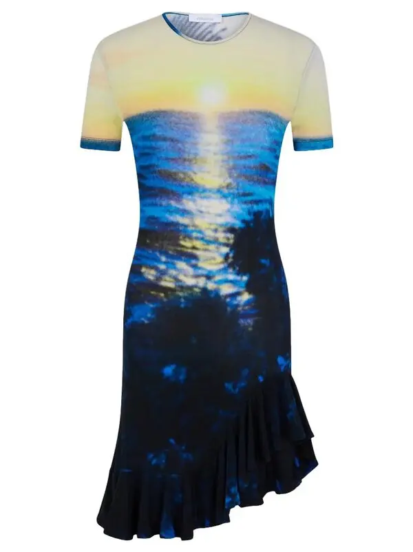 Rabanne Printed Jersey Mini Dress - Multi
