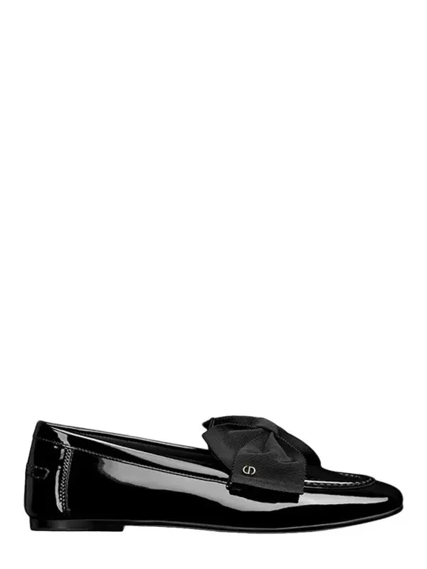 Dior Diorissimo Loafers - Black Patent Calfskin/grosgrain