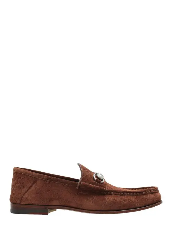Gucci Horsebit 1953 Gg Suede Loafer - Dark Brown