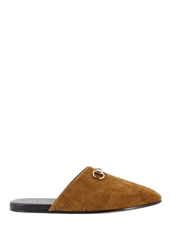 Gucci Horsebit Suede Mule - Brown