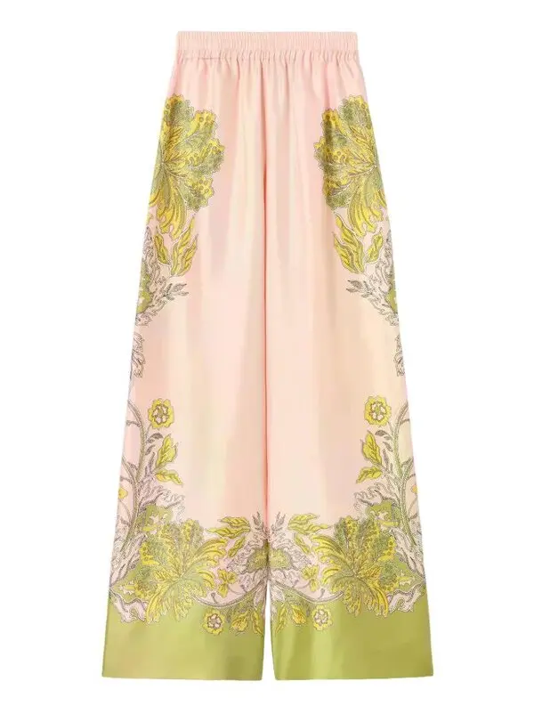 La DoubleJ Silk Twill Palazzo Pants - Pink
