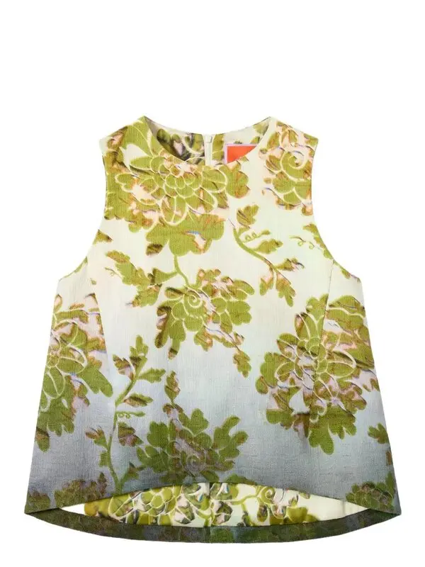 La DoubleJ La Scala Sleeveless Ombré Print Cotton Top - Neutrals