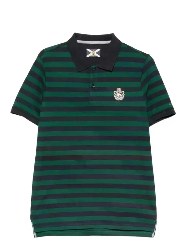 JOHNNY LAMBS Striped-pattern Polo Shirt - Blue